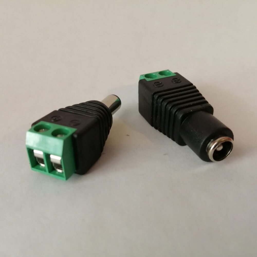 PLUG Y JACK DE ALIMENTACION CON BORNE 1 PAR – Kuali Mecatrónica