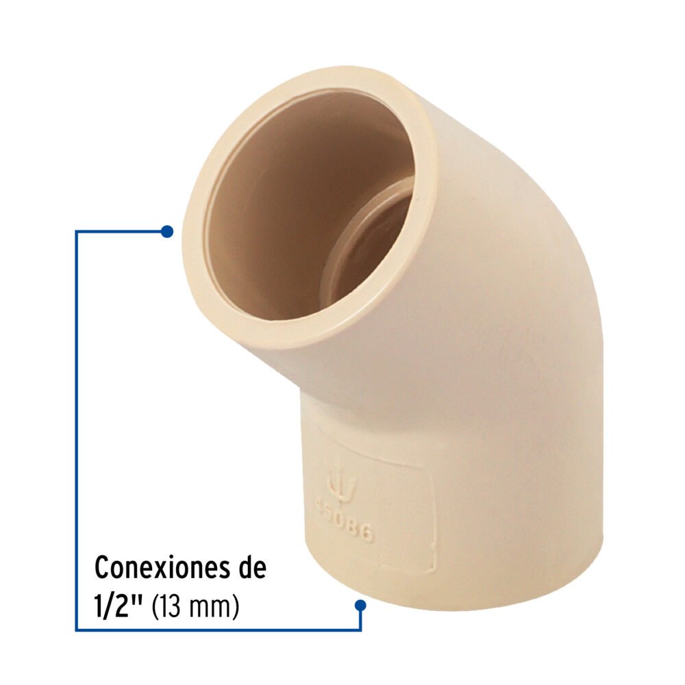 CODO 45° 1/2″ CPVC – Kuali Mecatrónica